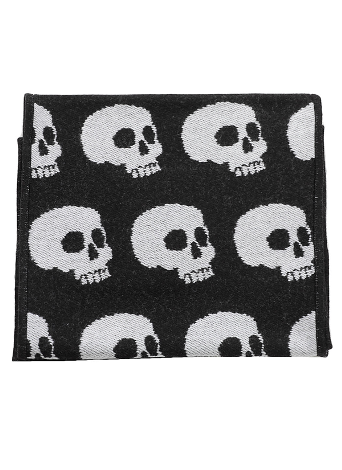 Palm Angels Skull Scarf In Black White | WHAT’S ON THE STAR?