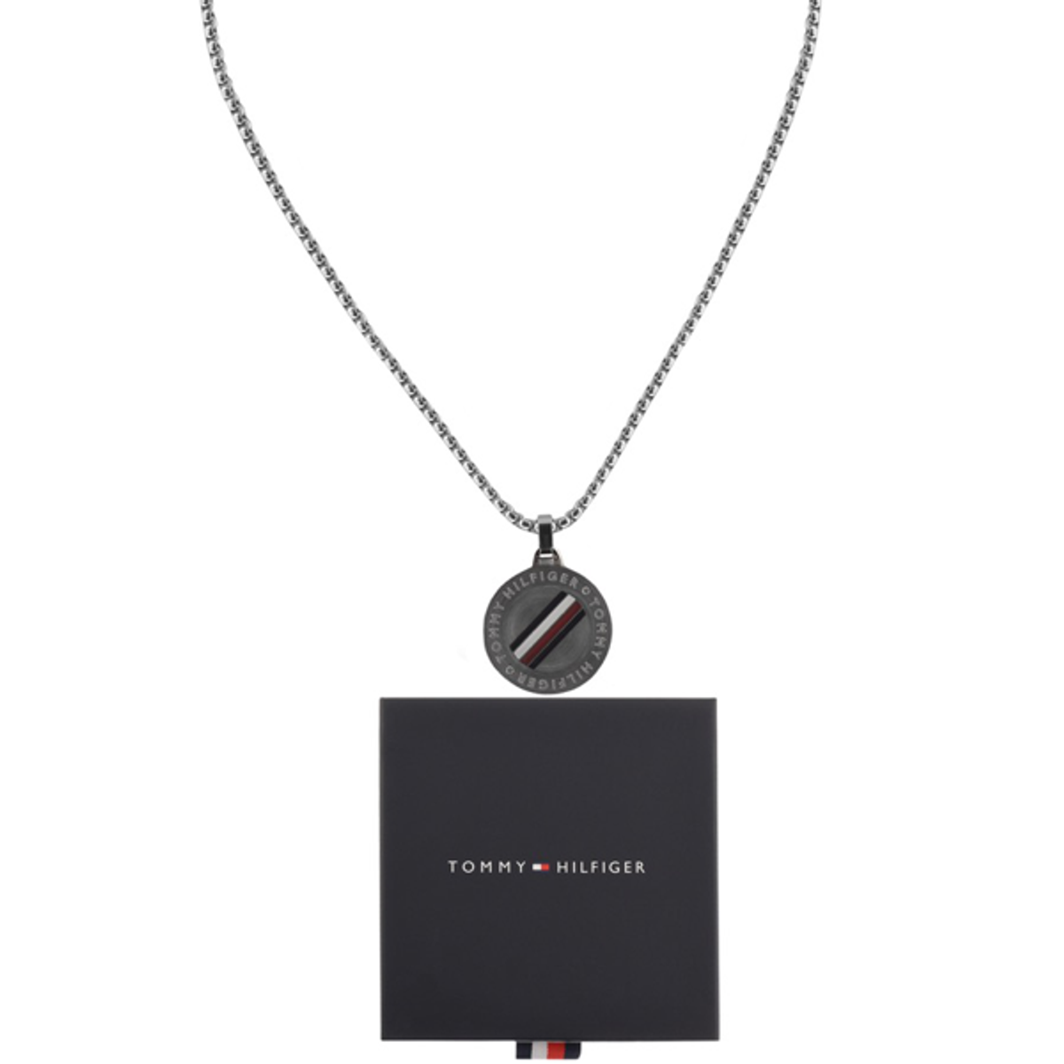 Tommy Hilfiger Tommy Hilfiger Logo Dog Tag Necklace Silver | WHAT’S ON ...