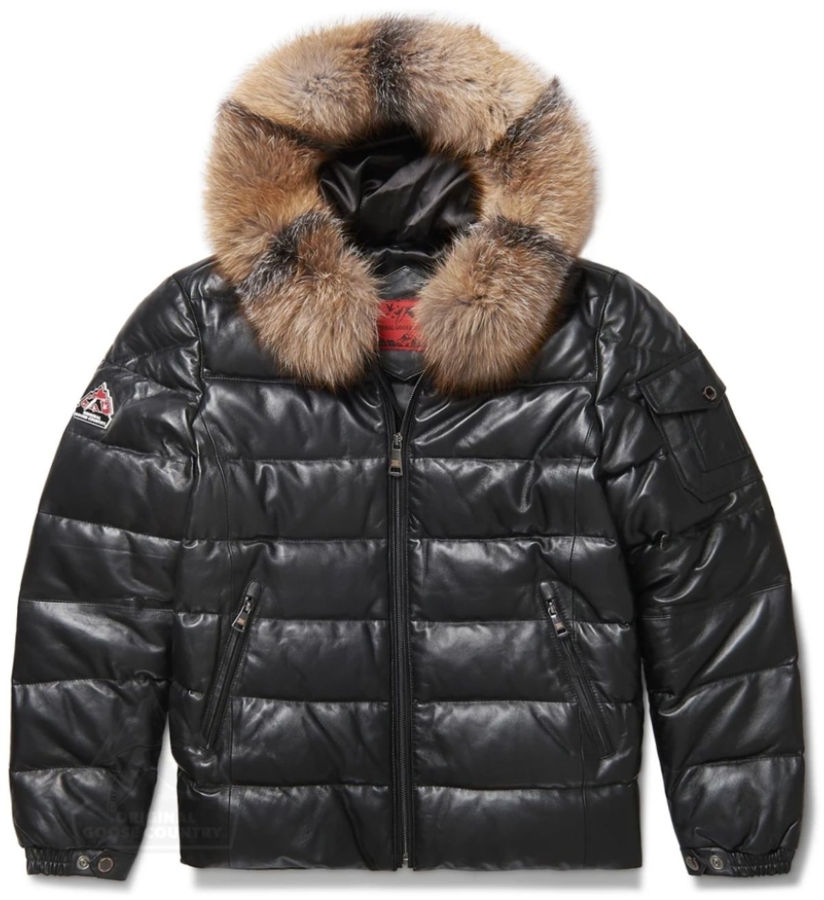 Goose Country Bubble Black Leather Jacket | WHAT’S ON THE STAR?