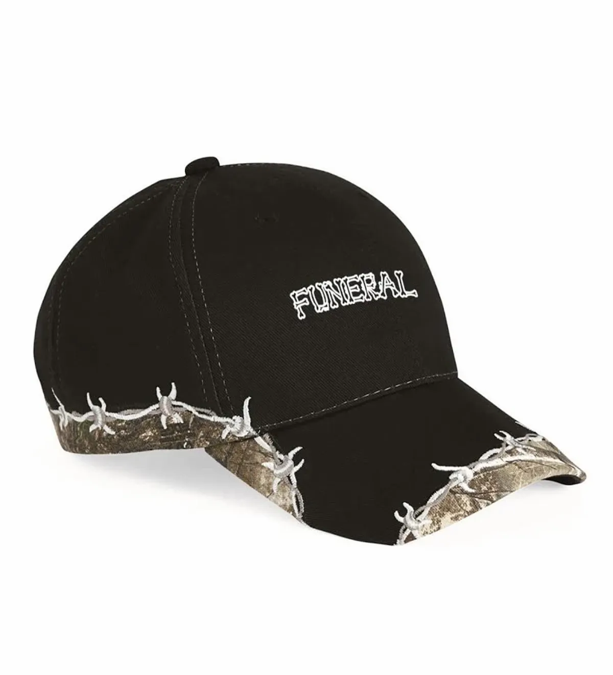 Funeral Apparel Logo Camo Barbed Wire Cap | WHAT’S ON THE STAR?