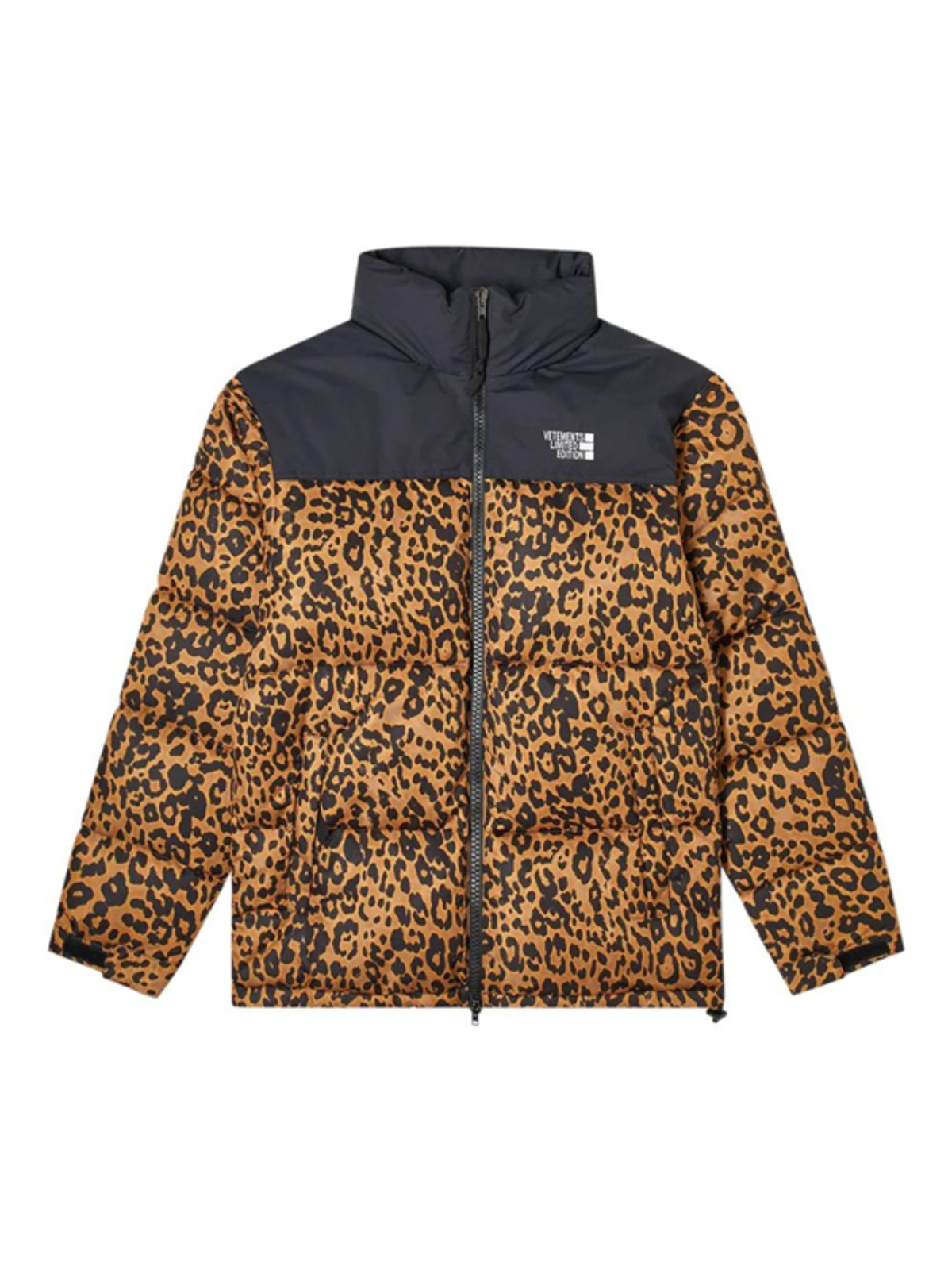 Vetements Leopard Print Padded Shell Black Jacket | WHAT’S ON THE STAR?