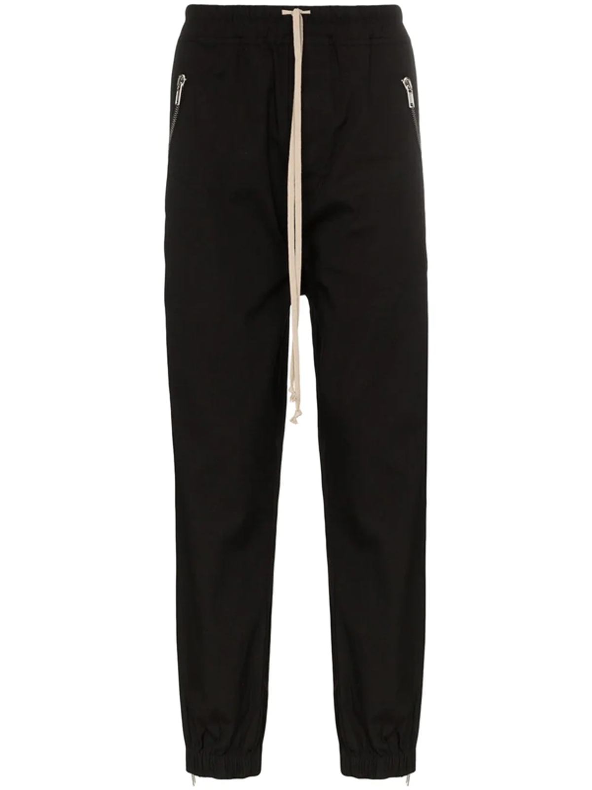 Rick Owens Tecuatl Zip Detailed Track Black Pants | WHAT’S ON THE STAR?