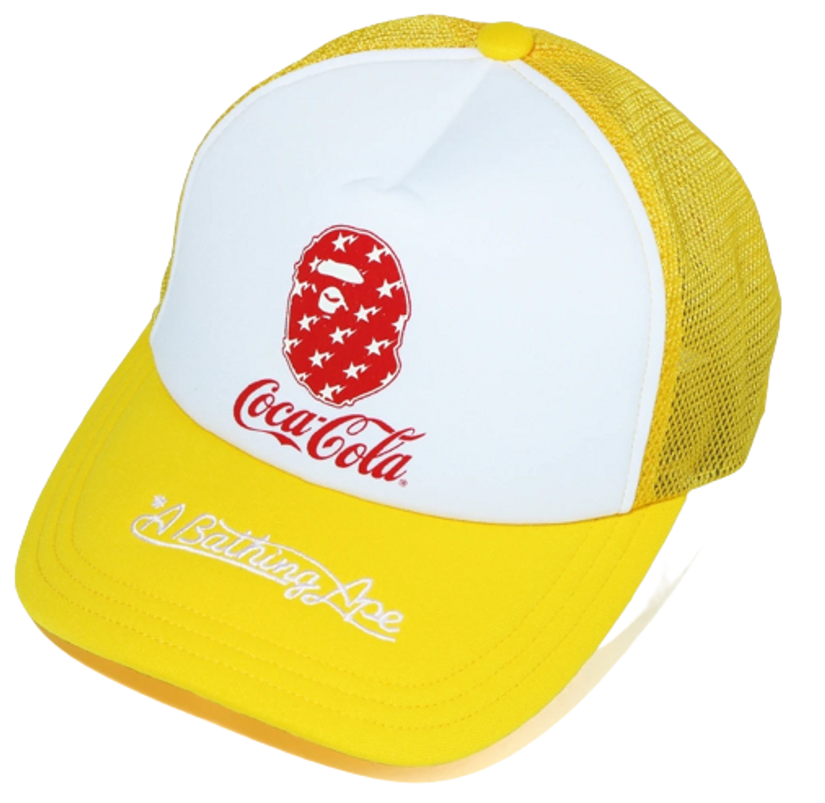Bape × Coca-Cola Mesh Yellow Cap | WHAT’S ON THE STAR?