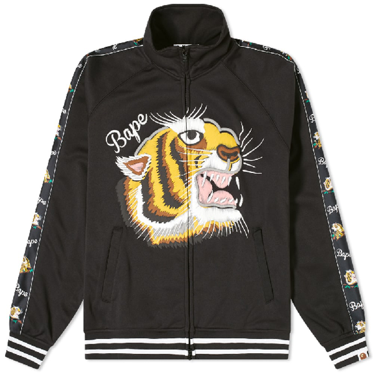 Bape A Bathing Ape Tiger Jersey Jacket In Black | WHAT’S ON THE STAR?