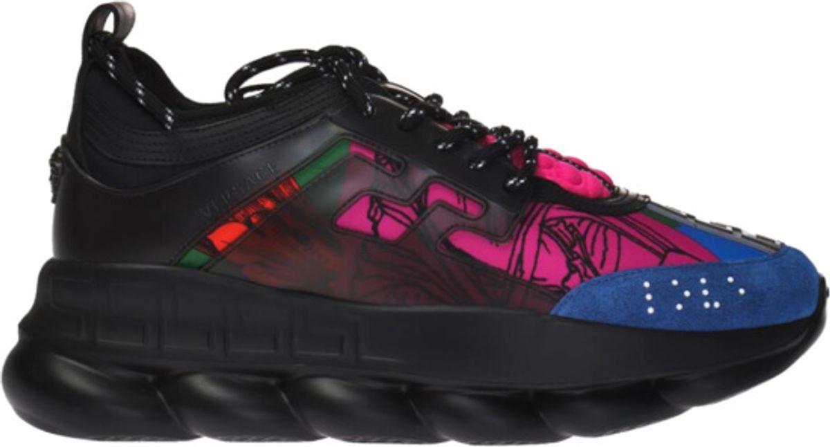 Versace Black And Multicoloured Chain Reaction Sneakers | WHAT’S ON THE ...