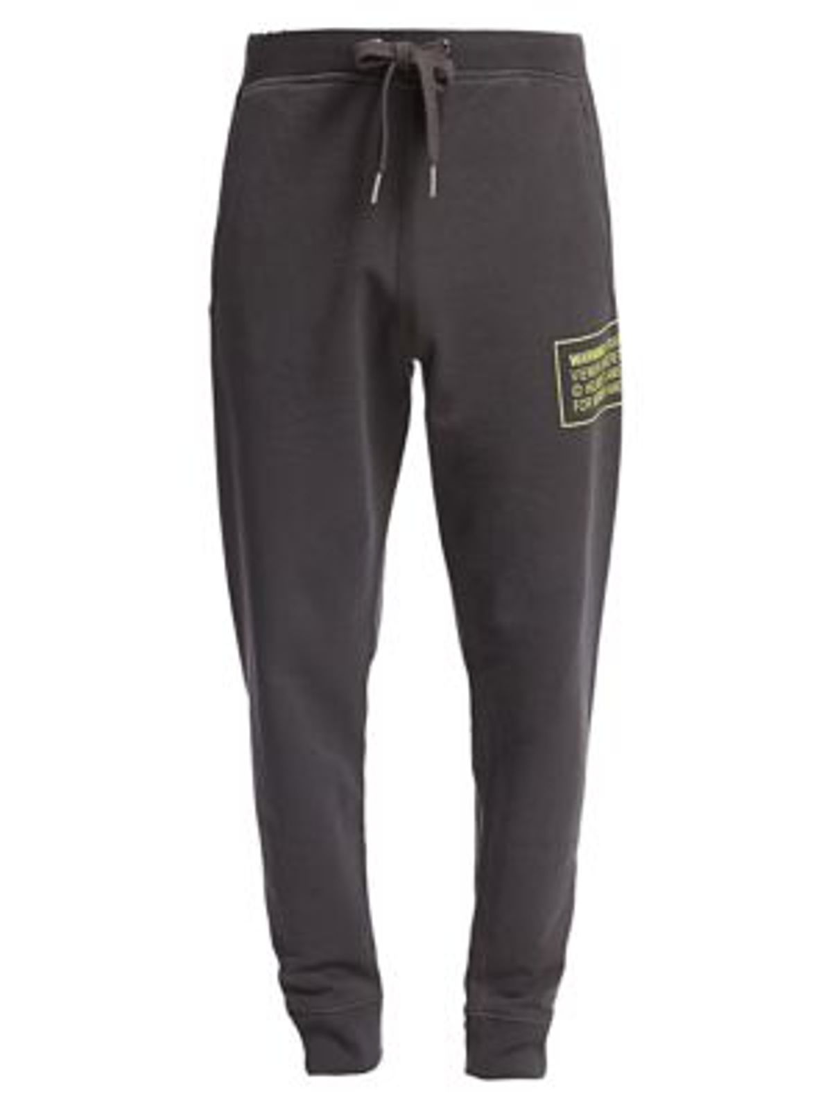 Helmut Lang Warning Label Graphic Sweatpants | WHAT’S ON THE STAR?