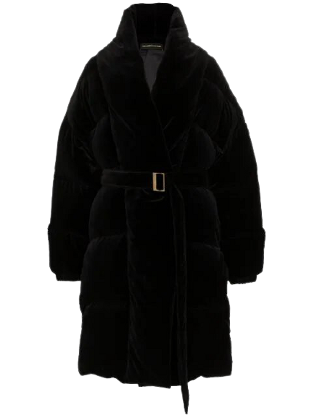 Alexandre Vauthier Velvet Feather Down Cotton Puffer Black Coat | WHAT ...