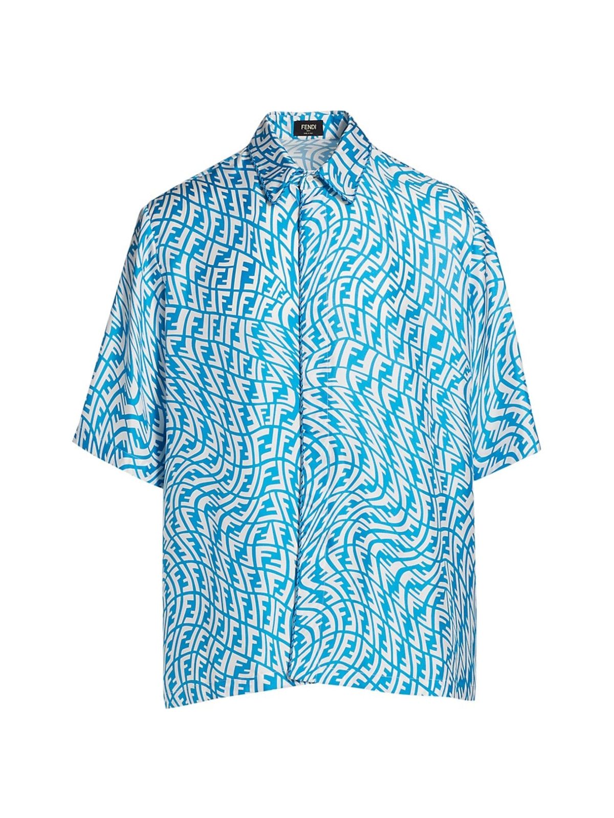 Fendi Ff Vertigo Print Oversize Blue Shirt | WHAT’S ON THE STAR?