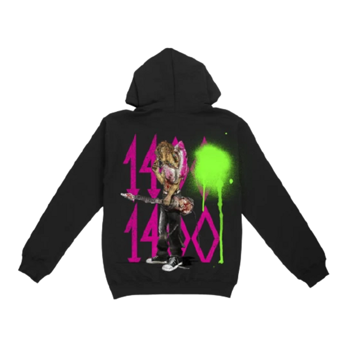 Trippie Redd Merch 1400 Trippie Neon Black Hoodie | WHAT’S ON THE STAR?