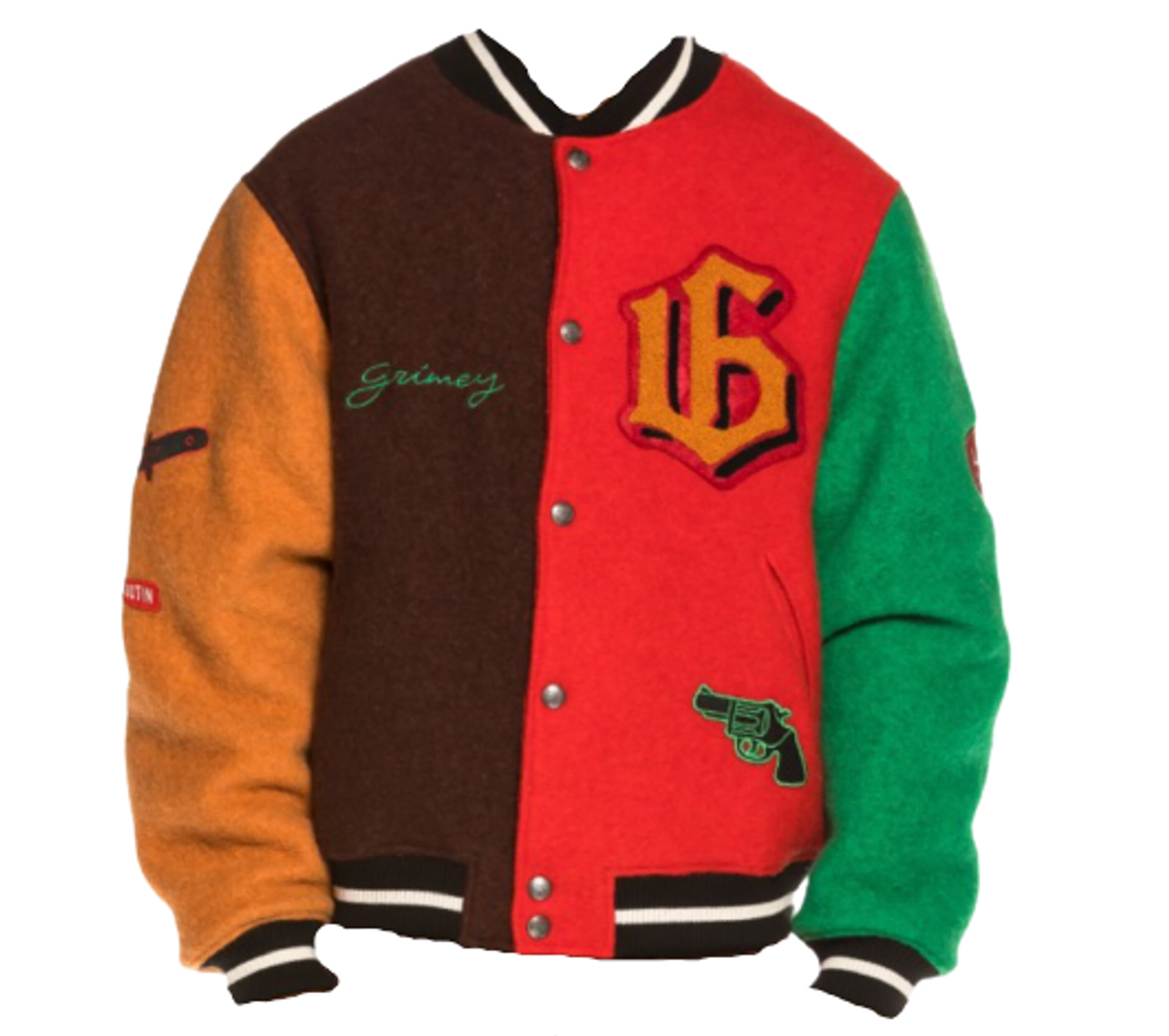 Grimey "The Loot" Wool Multicolor Baseball Jacket | WHAT’S ON THE STAR?