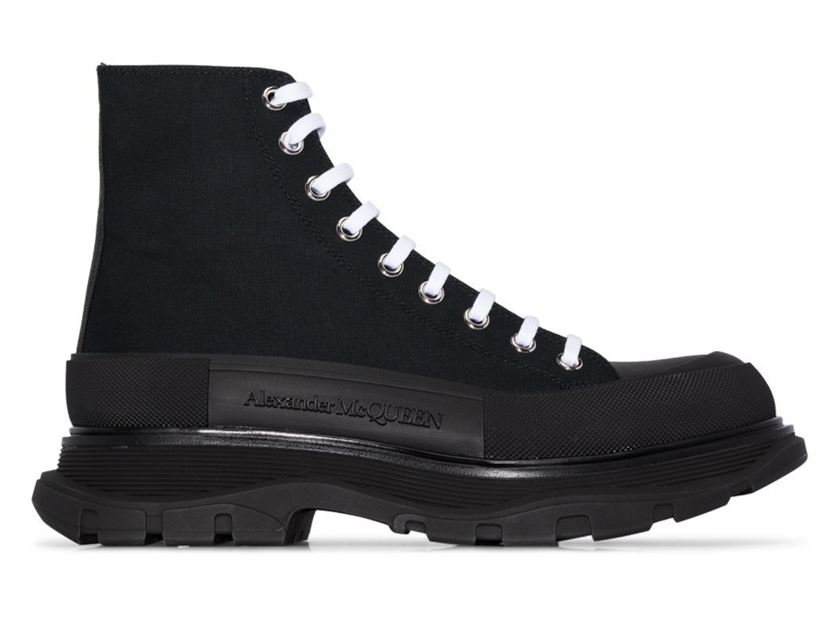 Alexander McQueen Black & Silver Lace-Up Combat Boots | WHAT’S ON THE STAR?