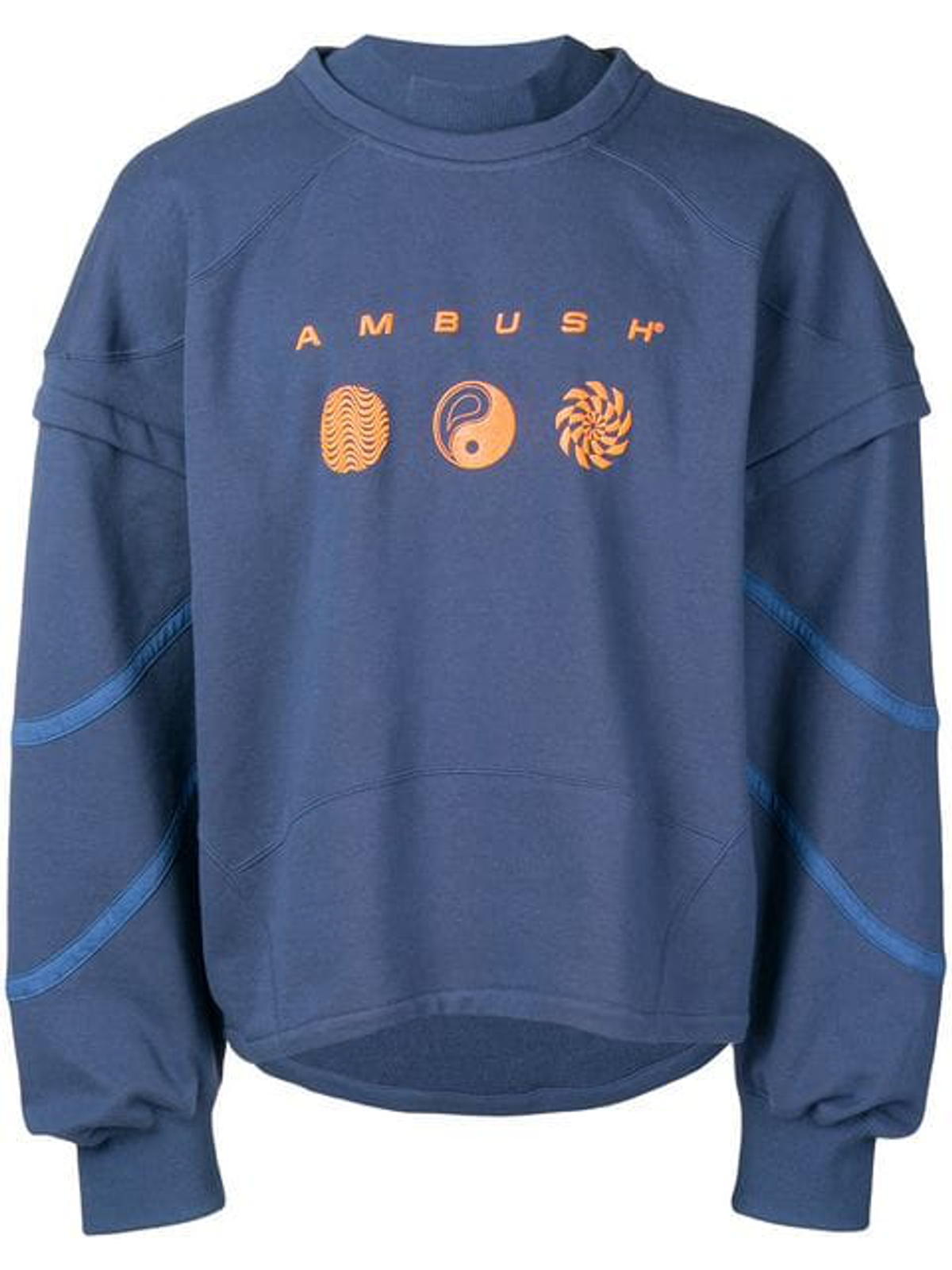 Ambush Logo Layered Blue Sweatshirt | WHAT’S ON THE STAR?