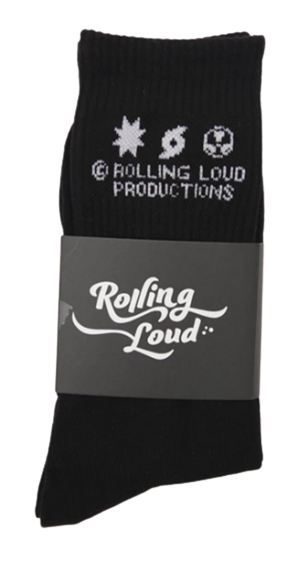 Rolling Loud Merch Crew Black Socks | WHAT’S ON THE STAR?