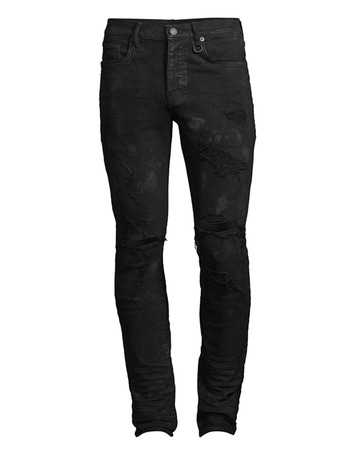 Purple Brand Stretch Destroyed Black Oil Spill Slim Fit Jeans | WHAT’S ...