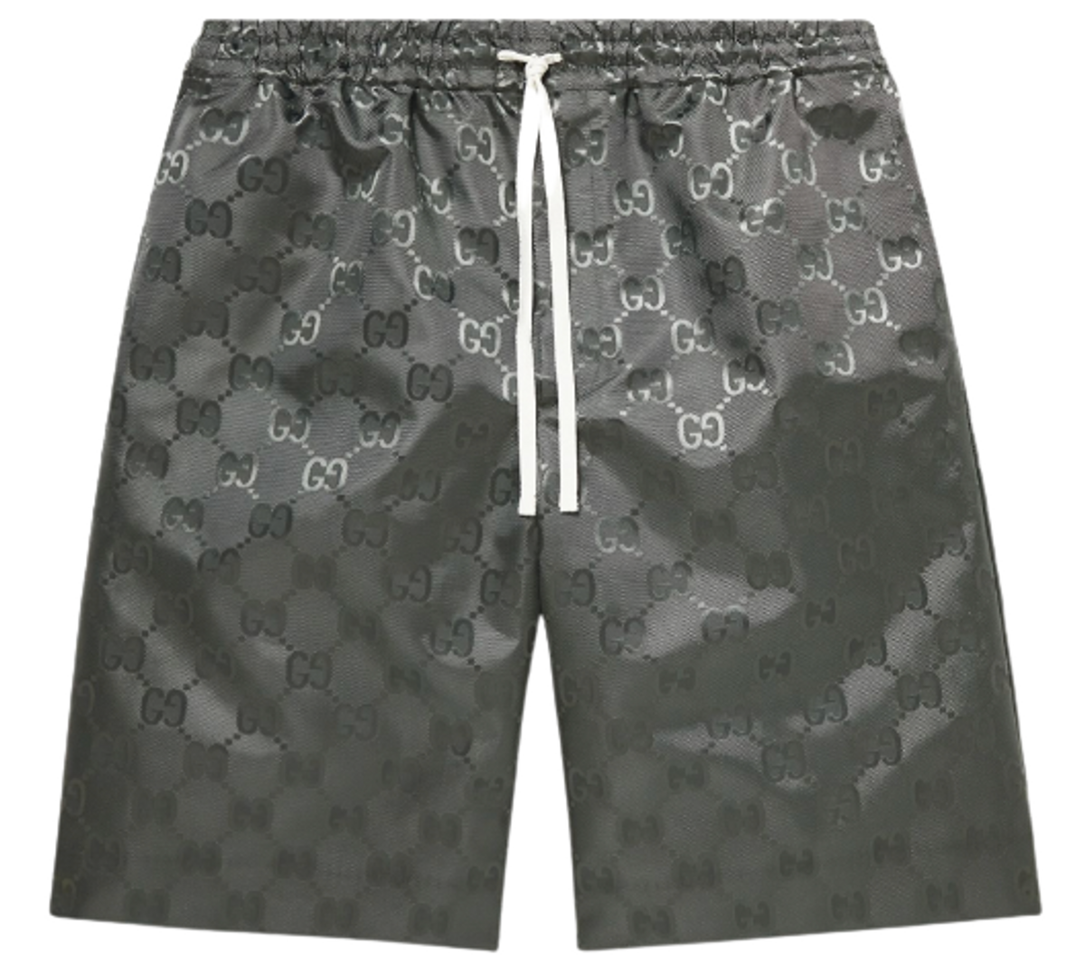 Gucci Logo-Jacquard Shell Gray Drawstring Shorts | WHAT’S ON THE STAR?