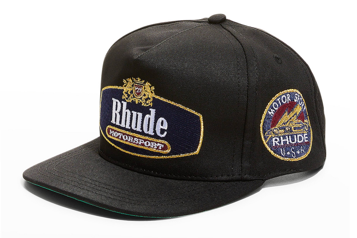 Rhude Racing Crest Black Baseball Cap | WHAT’S ON THE STAR?