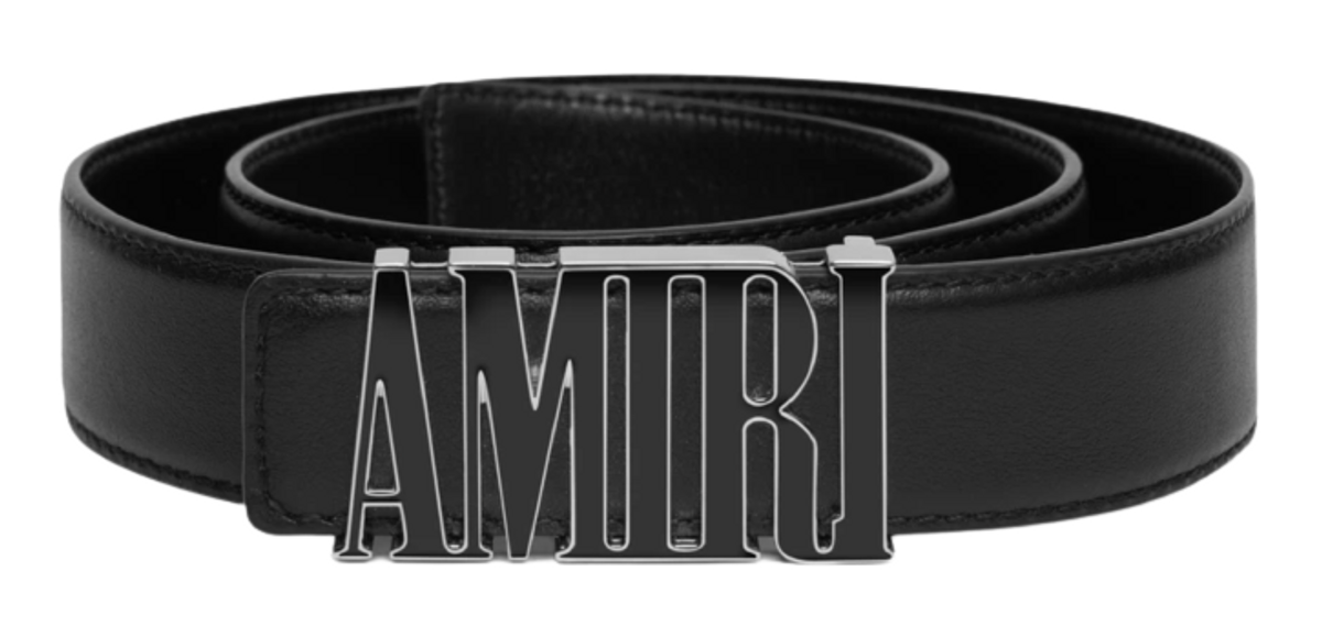 Amiri Logo Black Enamel Buckle Belt | WHAT’S ON THE STAR?