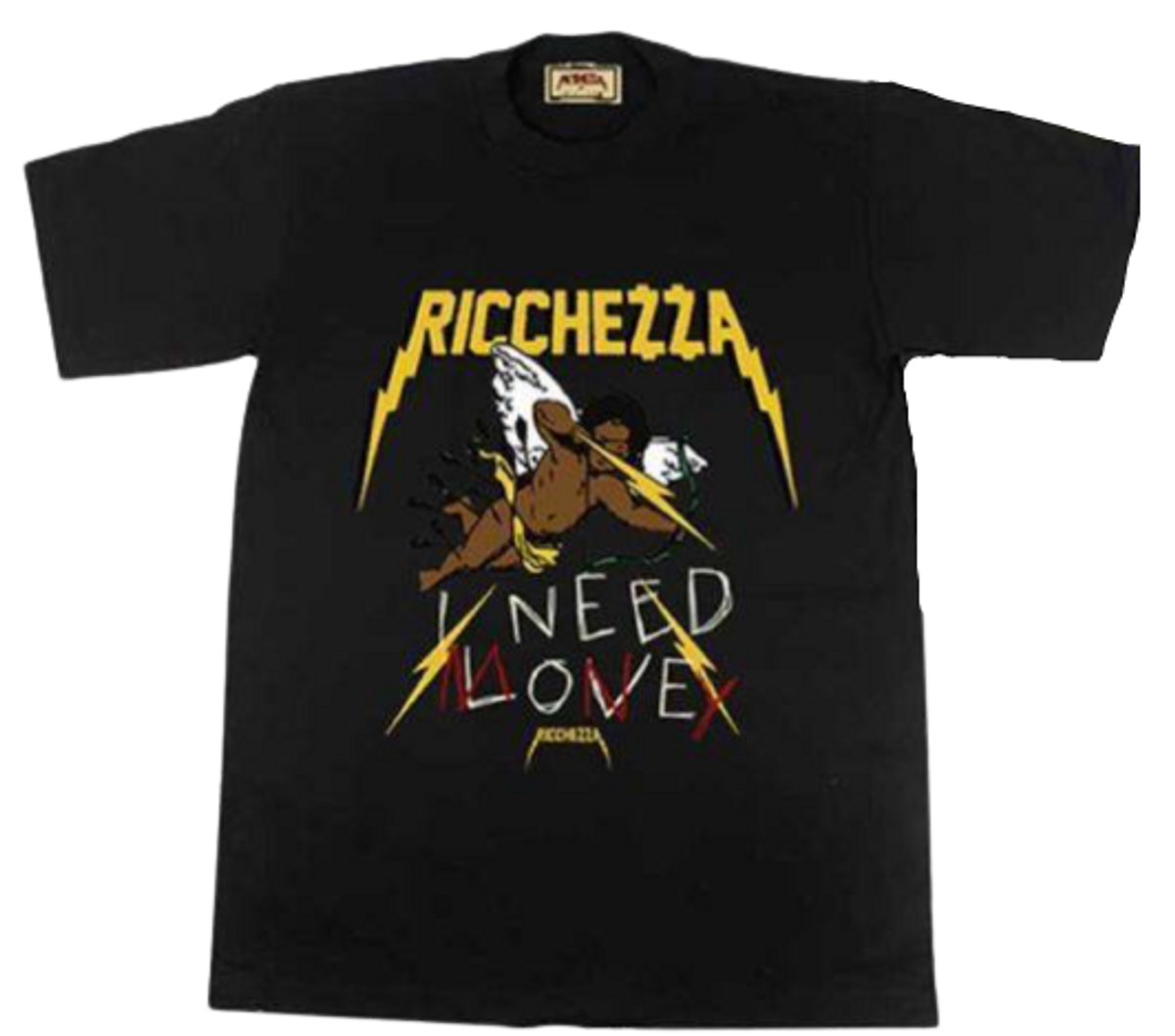 Ricchezza Forever I Need Money Not Love Black T-Shirt | WHAT’S ON THE STAR?