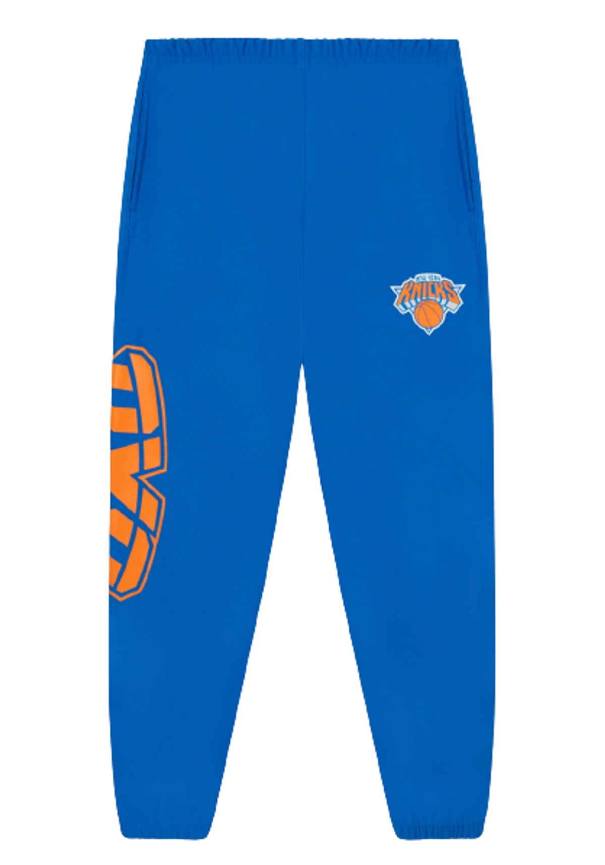 OVO × NBA Logo Knicks Blue Fleece Pants | WHAT’S ON THE STAR?