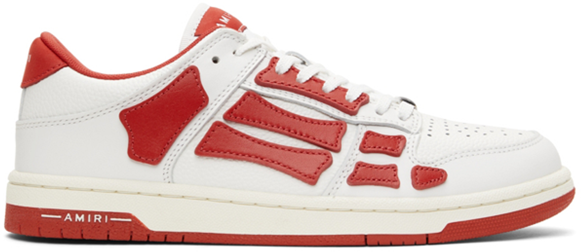 Amiri Skeleton Leather Low-Top White Red Sneakers | WHAT’S ON THE STAR?