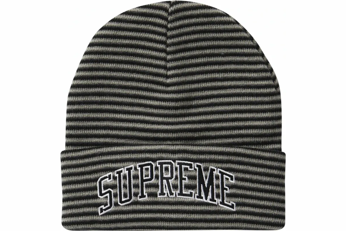Supreme Logo Stripe Beanie | WHAT’S ON THE STAR?