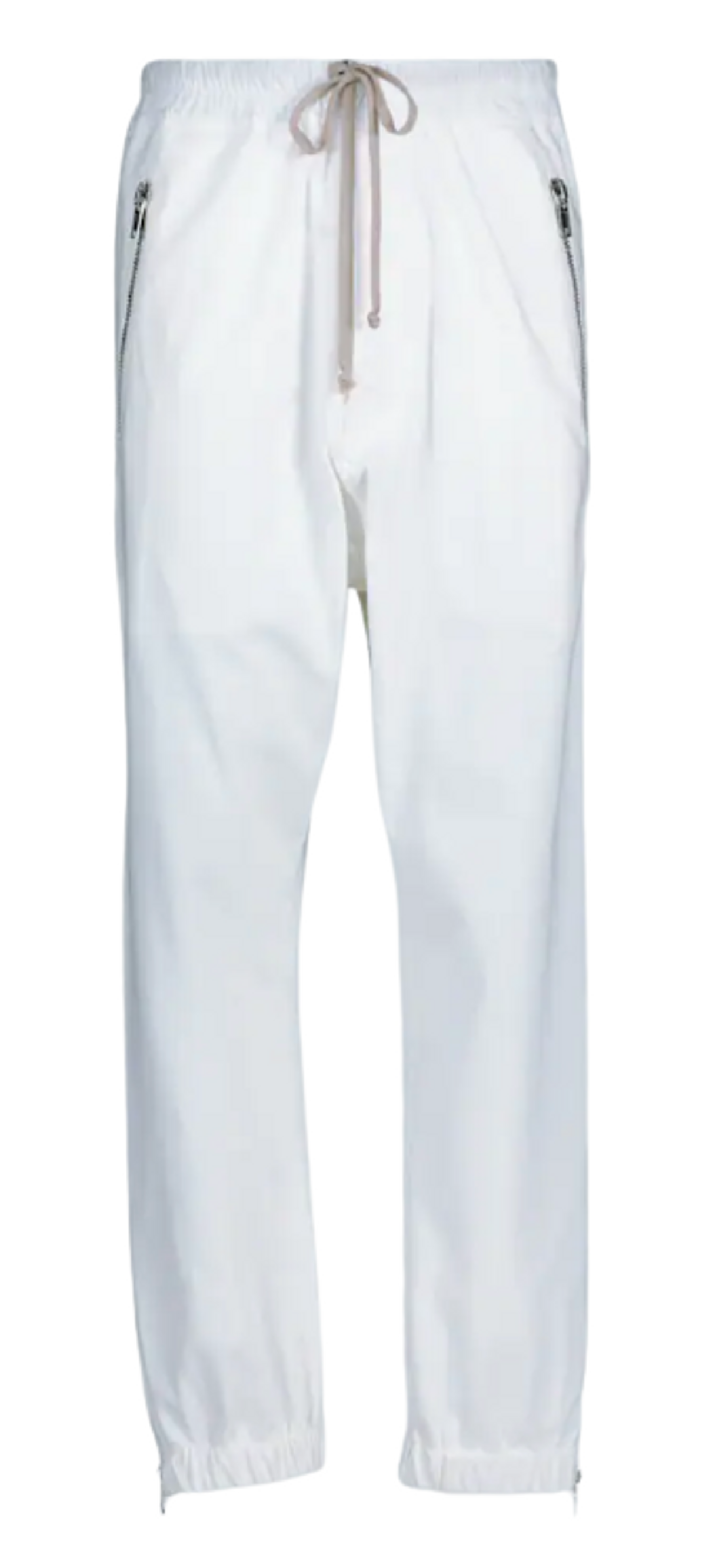 Rick Owens Full Side Zip Loose Fit White Pants | WHAT’S ON THE STAR?