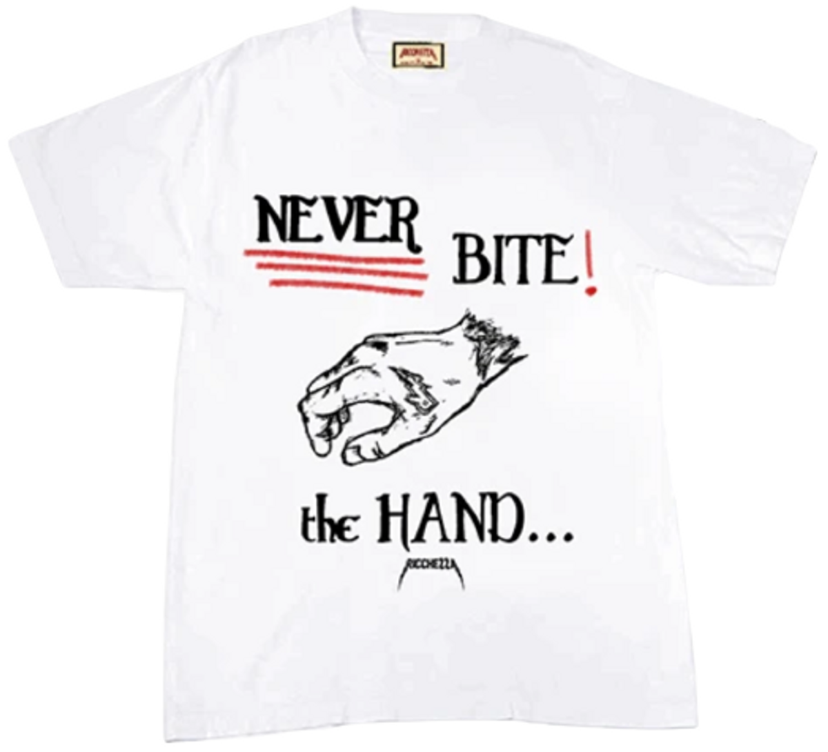 Ricchezza Forever Never Bite The Hand White T-Shirt | WHAT’S ON THE STAR?