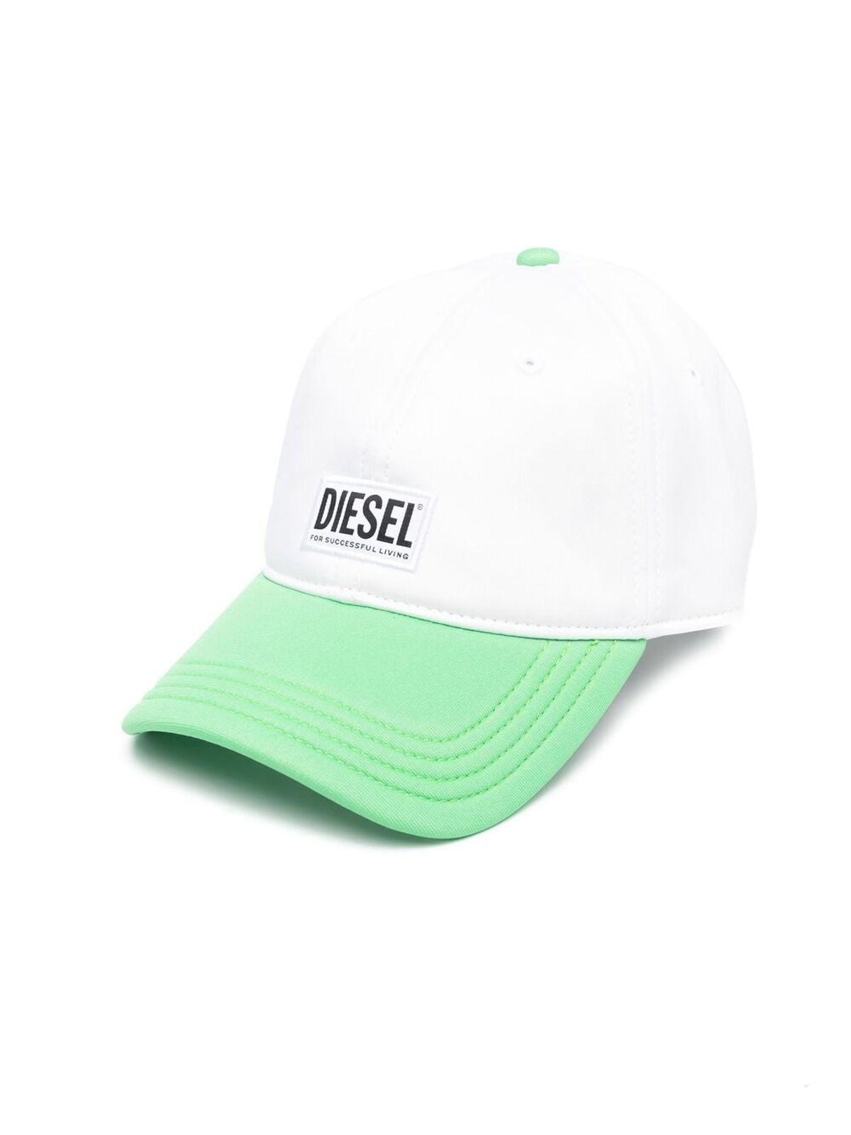 Diesel Logo-patch Two-tone Baseball Cap In White | WHAT’S ON THE STAR?