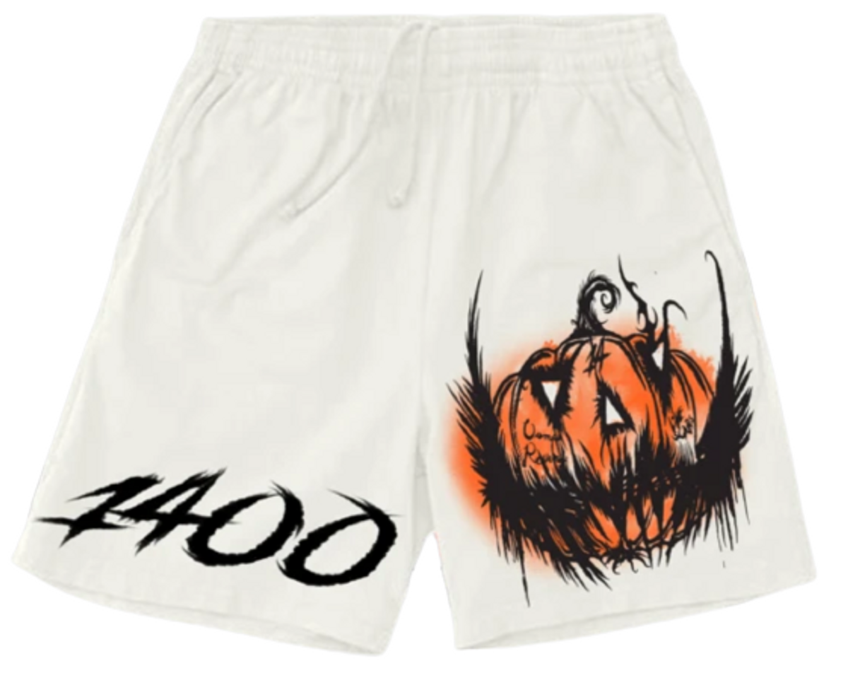 Trippie Redd Merch 1400 Jack-O-Lantern White Shorts | WHAT’S ON THE STAR?