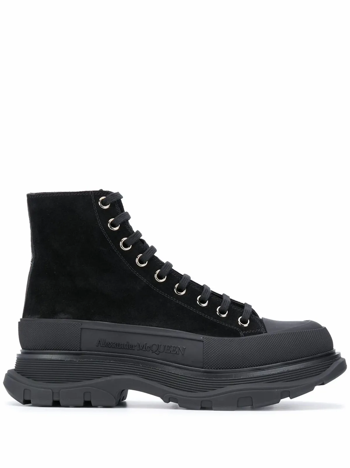 Alexander McQueen Mens Black Tread Slick Suede High-top Boots 11 | WHAT ...