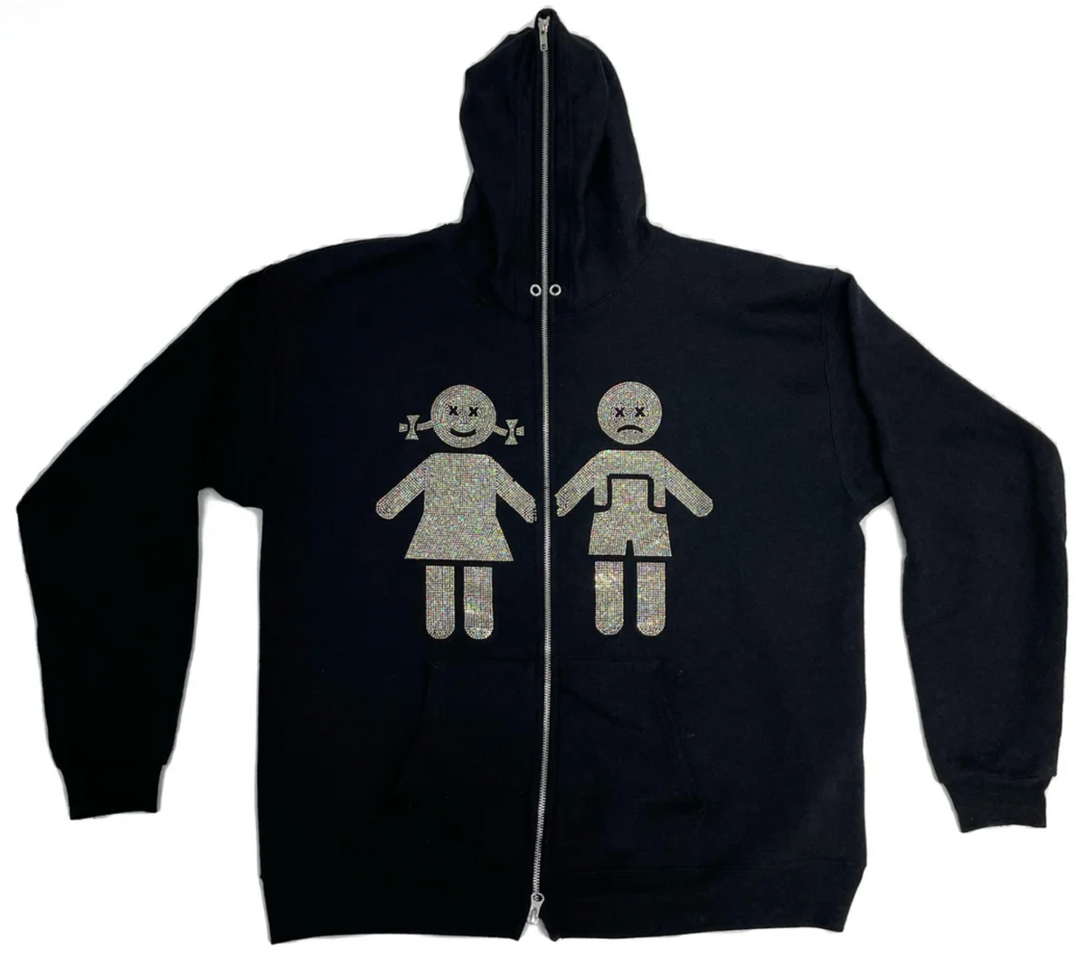 Girls Like Molly Molly & Me Rhinestone Zip Black Hoodie | WHAT’S ON THE ...