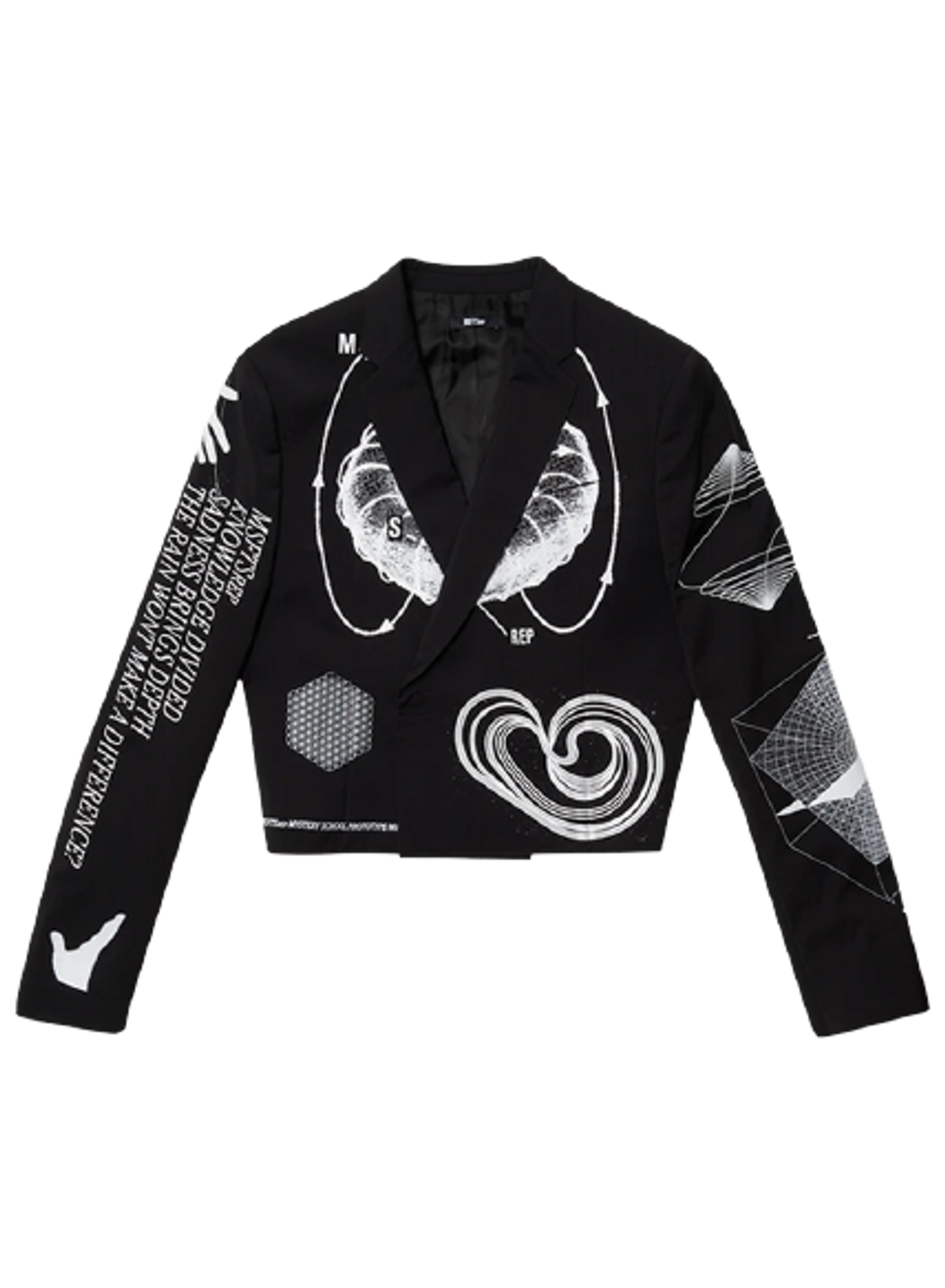 MSFTSrep Snow Print Cropped Suit Jacket | WHAT’S ON THE STAR?