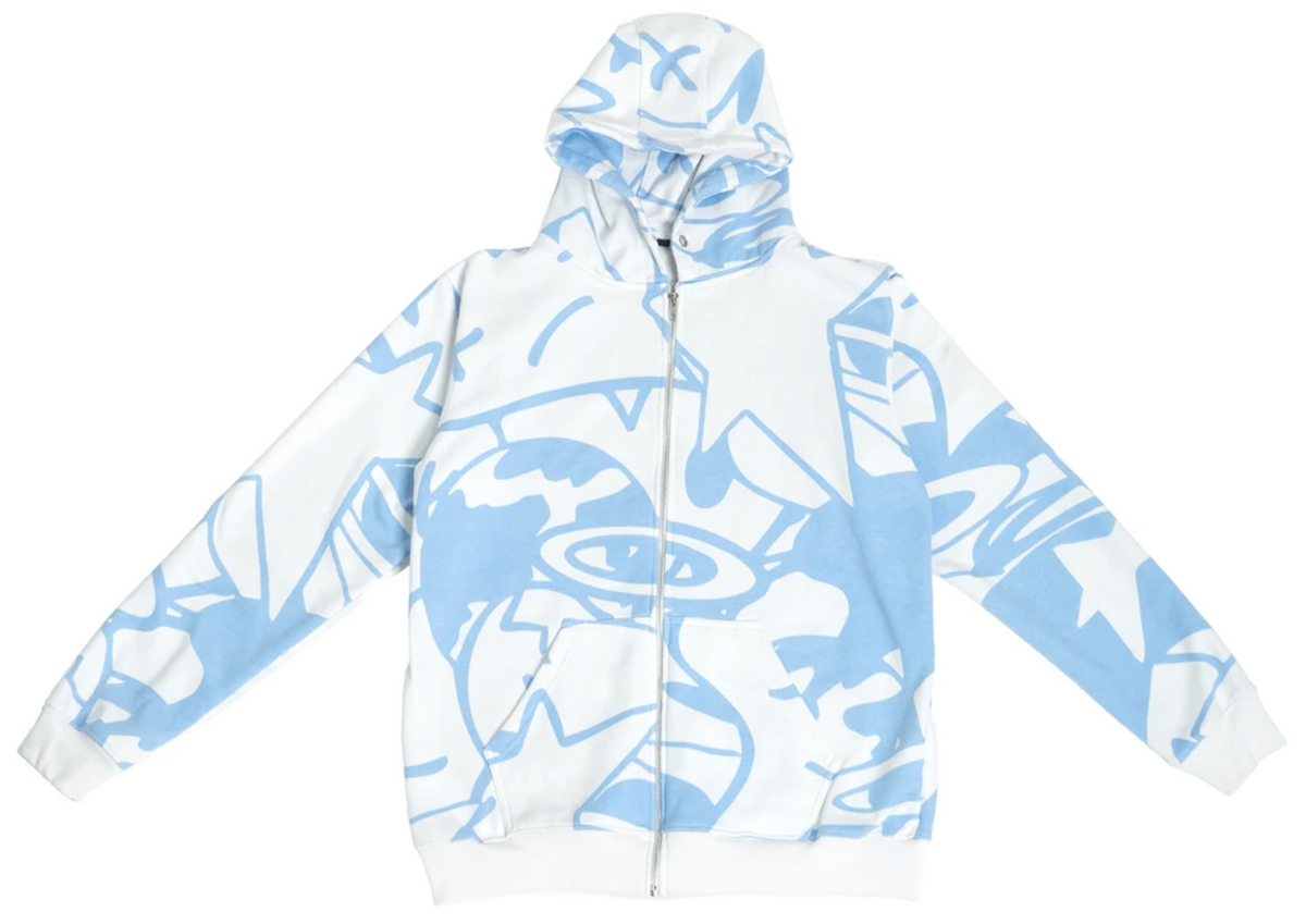 Royal Surge Emotions V2 Zip-Up White/Blue Hoodie | WHAT’S ON THE STAR?