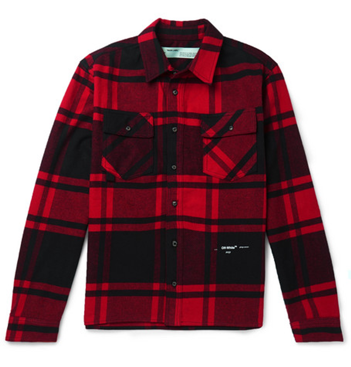 Off-White Embellished Checkered Flannel Shirt | WHAT’S ON THE STAR?