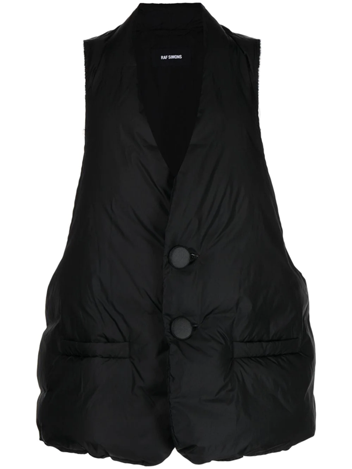 Raf Simons Oversized Black Padded Vest | WHAT’S ON THE STAR?