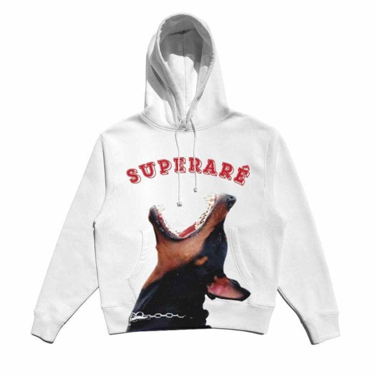 Superare LLC White Logo Hoodie | WHAT’S ON THE STAR?