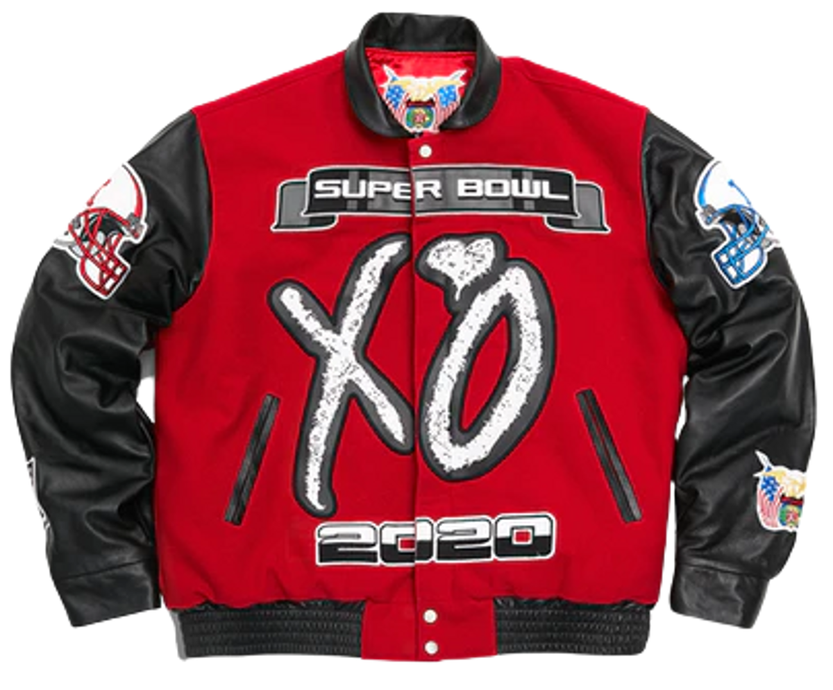 Jeff Hamilton × The Weeknd Super Bowl Red Black Jacket | WHAT’S ON THE ...