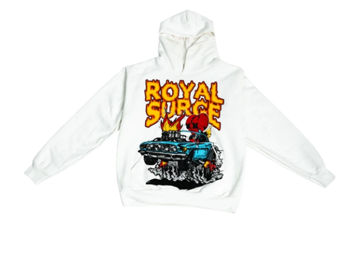 Royal Surge Hotrod White Hoodie | WHAT’S ON THE STAR?