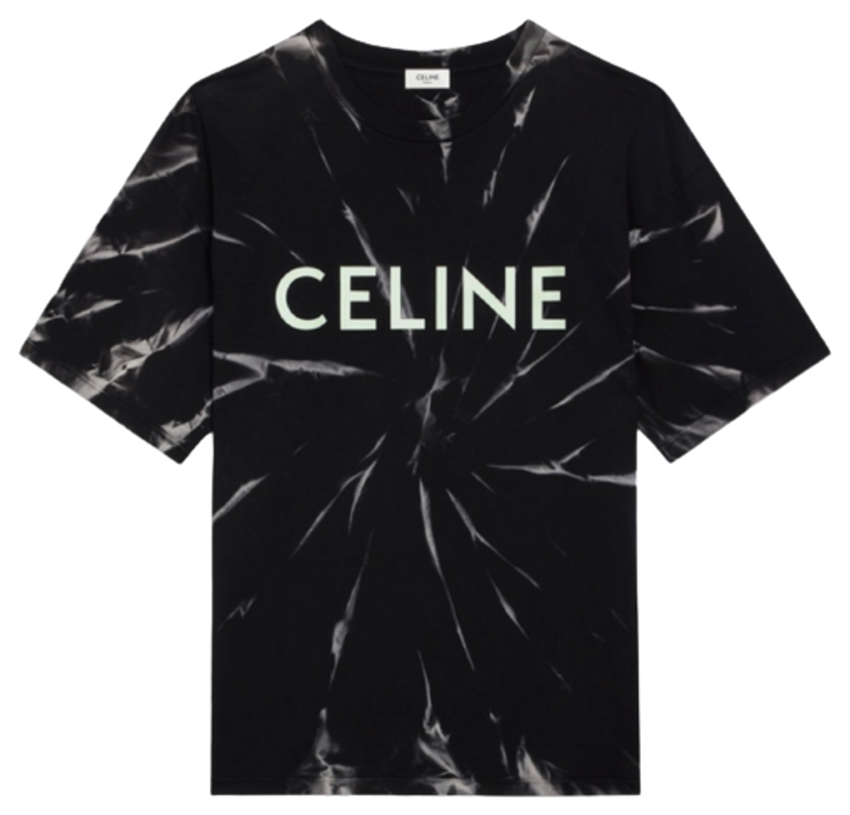 Celine Logo Cotton Jersey Black / White T-Shirt | WHAT’S ON THE STAR?