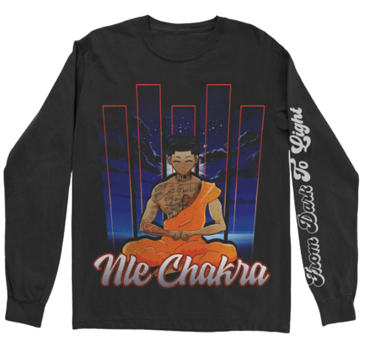 NLE Choppa Merch Black Chakra Long Sleeve | WHAT’S ON THE STAR?