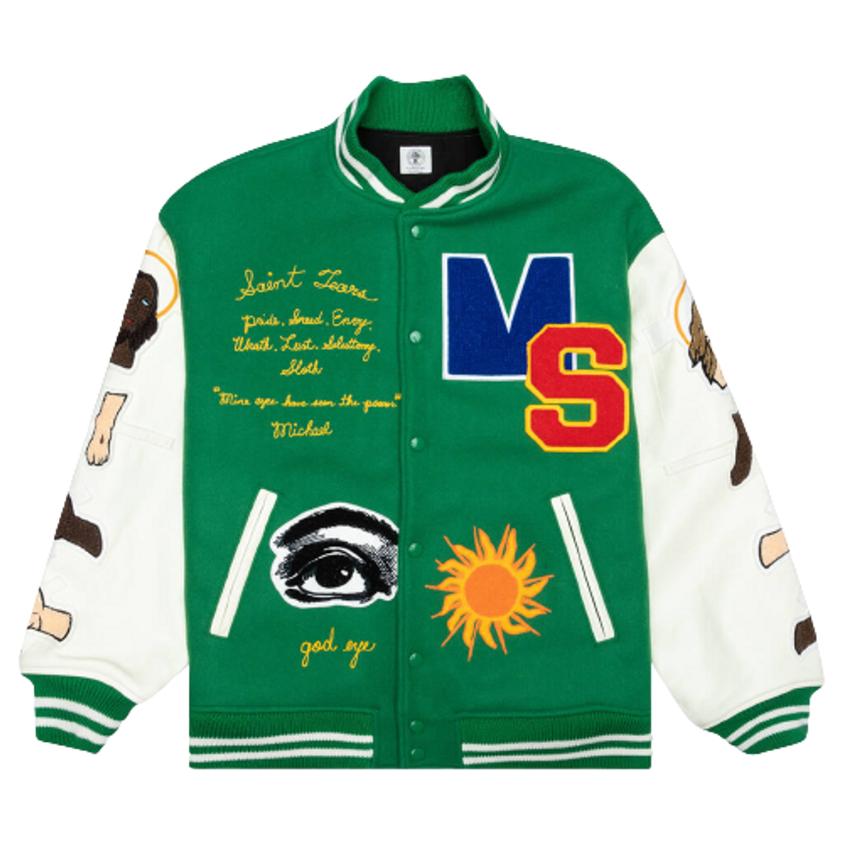Denim Tears × Saint Michael Green Stadium Jacket | WHAT’S ON THE STAR?
