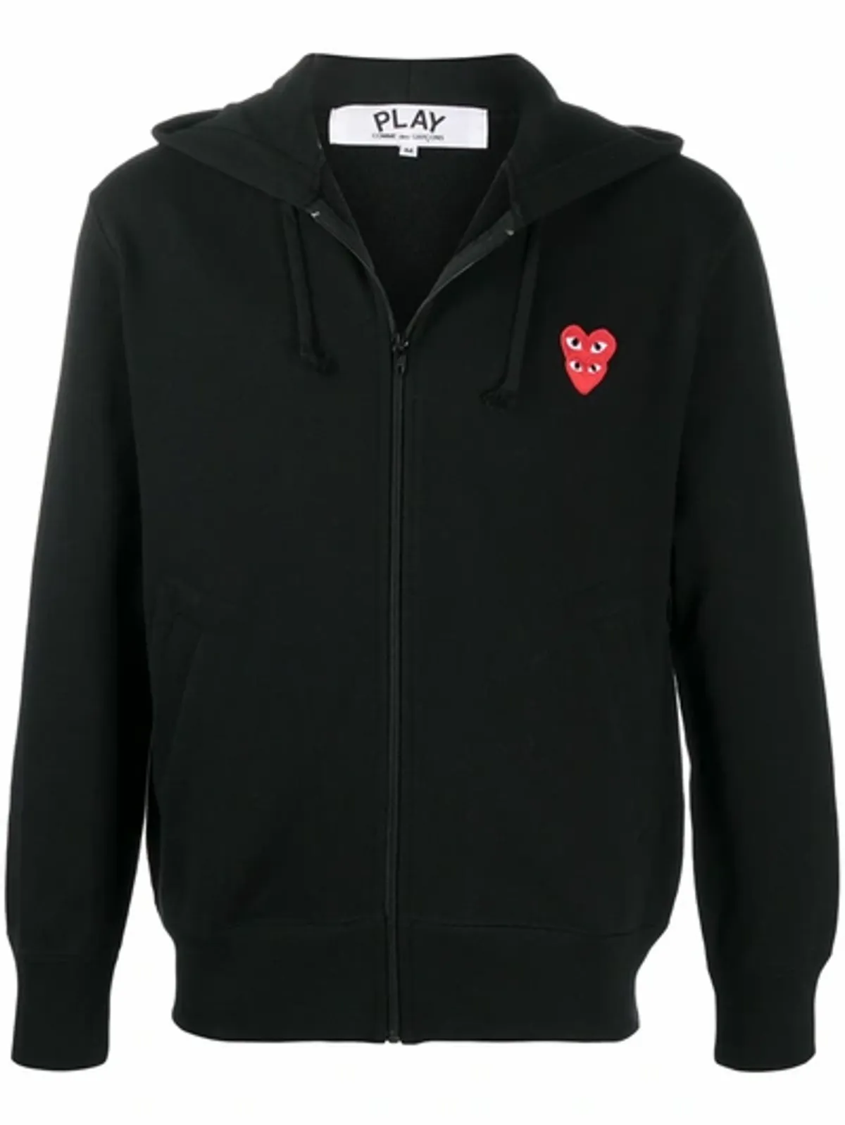 Comme Des Garcons Play Black Double Heart Zip Hoodie | WHAT’S ON THE STAR?