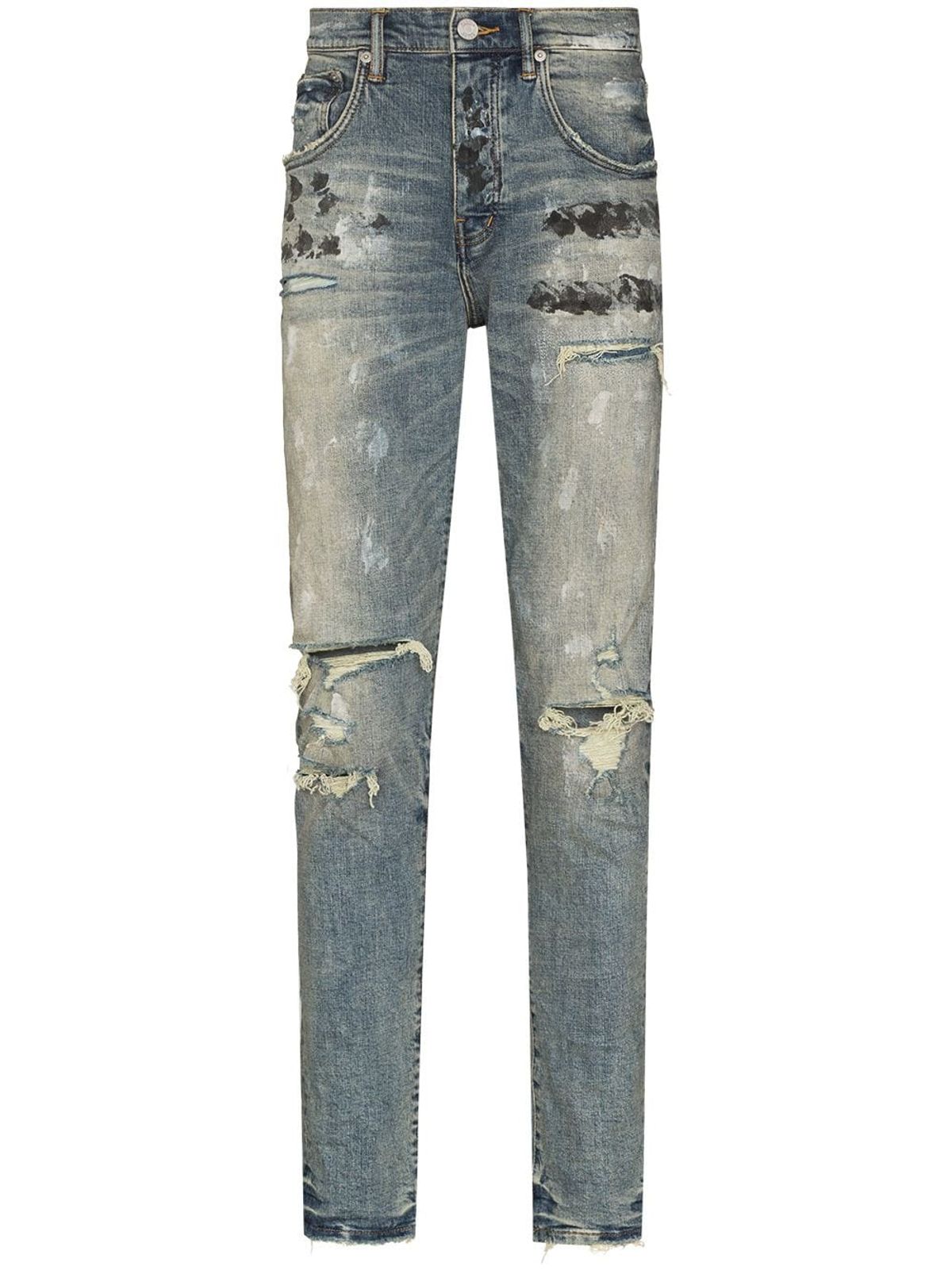 Purple Brand P002 Distressed Ripped Slim Fit Jeans In Blue | WHAT’S ON ...