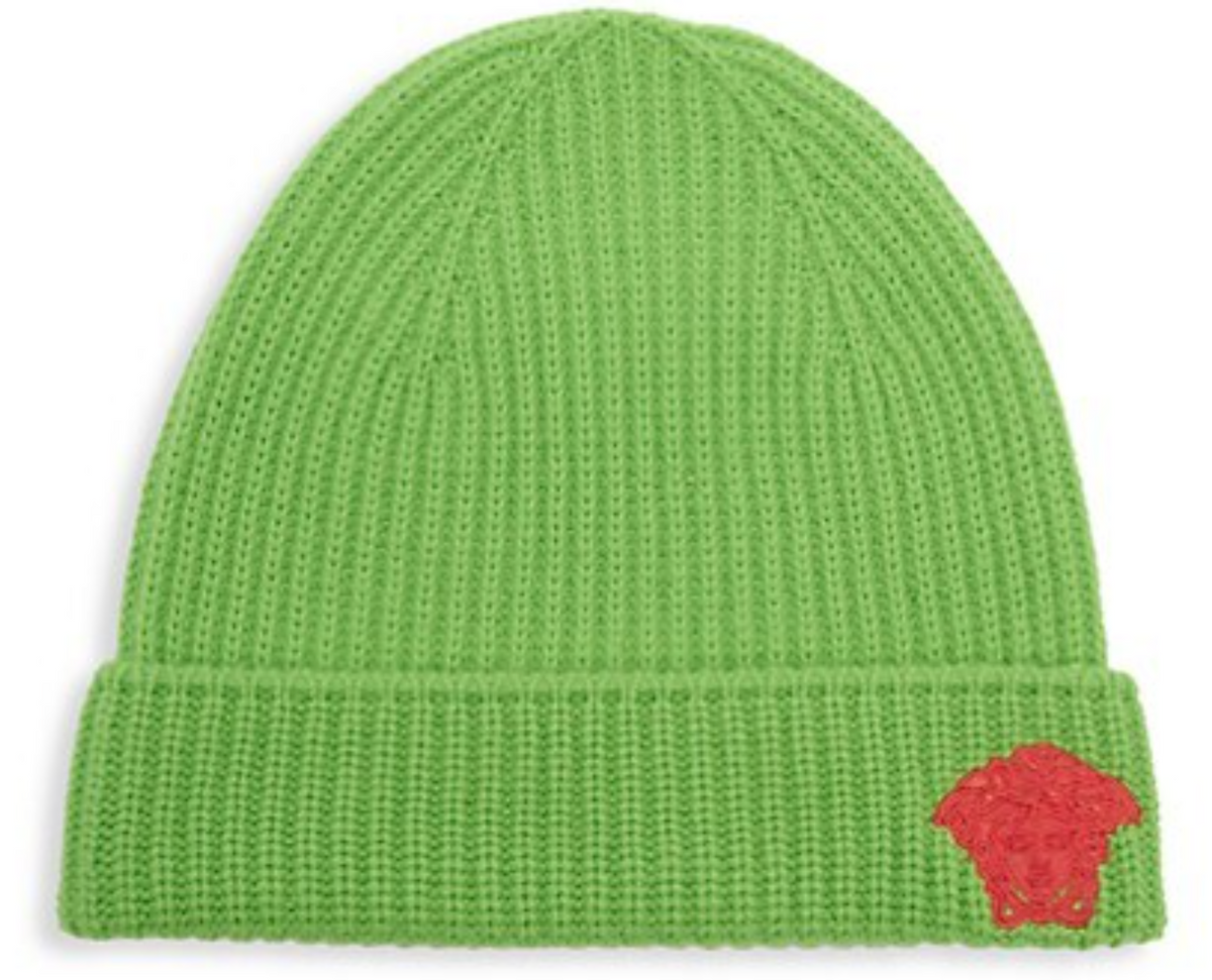 Versace Green Embroidered Medusa Beanie Hat | WHAT’S ON THE STAR?