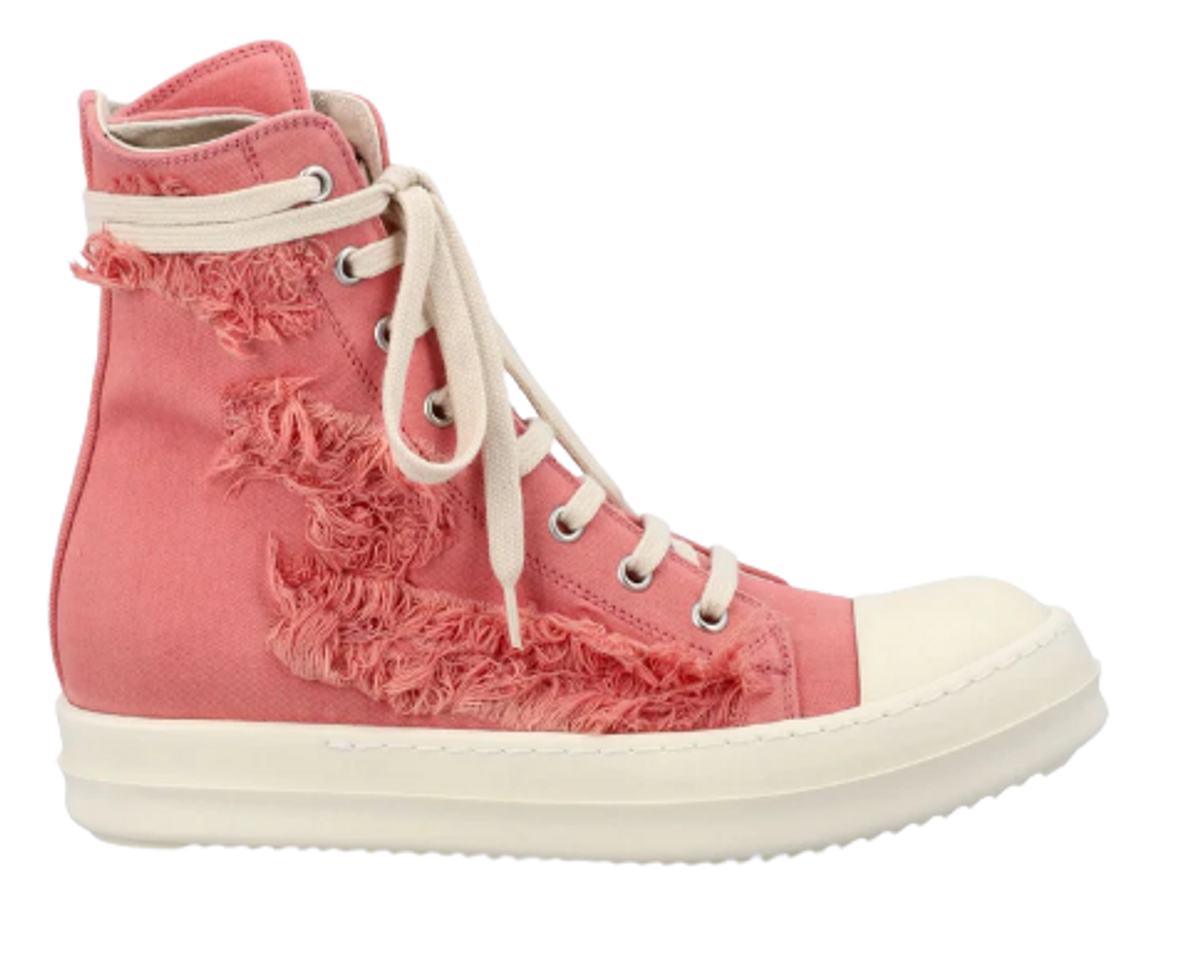 Rick Owens Slashed Dirty Denim Pink Sneakers | WHAT’S ON THE STAR?