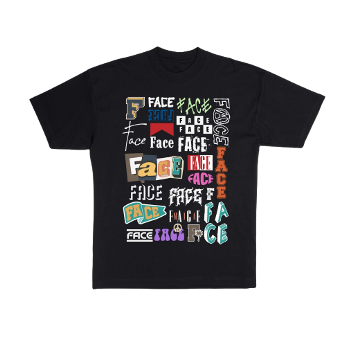 BabyFace Ray Merch Black Collage Face T-Shirt | WHAT’S ON THE STAR?