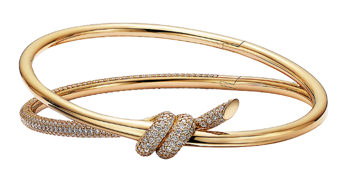 Tiffany&Co Double Yellow Gold Row Hinged Bangle | WHAT’S ON THE STAR?