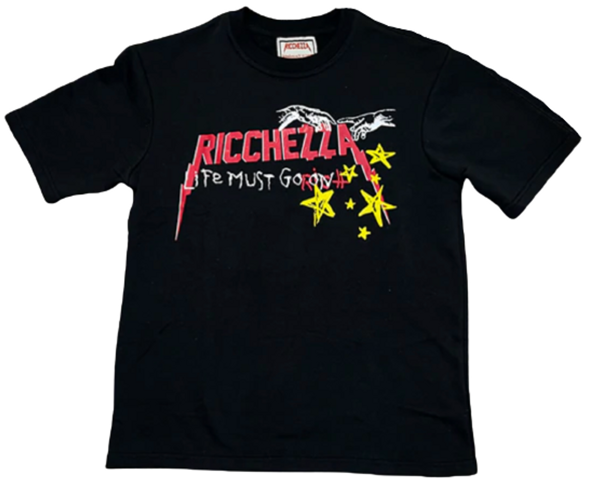 Ricchezza Forever "Life Must Go Rich!" Black T-Shirt | WHAT’S ON THE STAR?