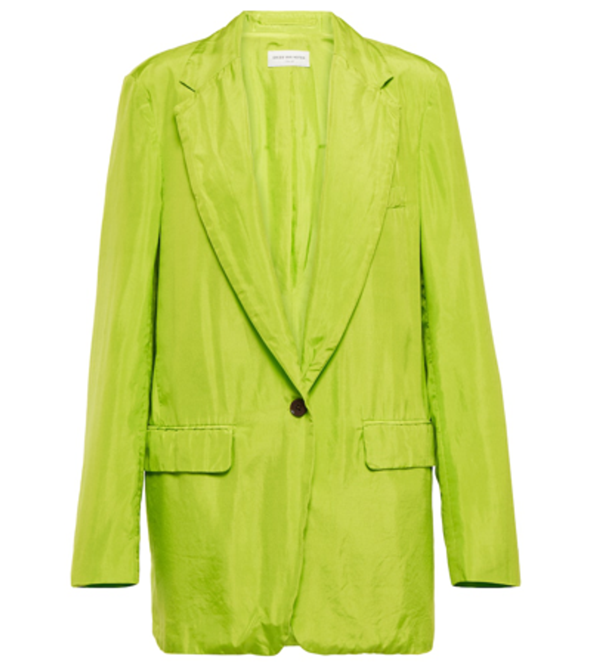 Dries Van Noten Silk Neon Green Cotton Pongee Blazer | WHAT’S ON THE STAR?