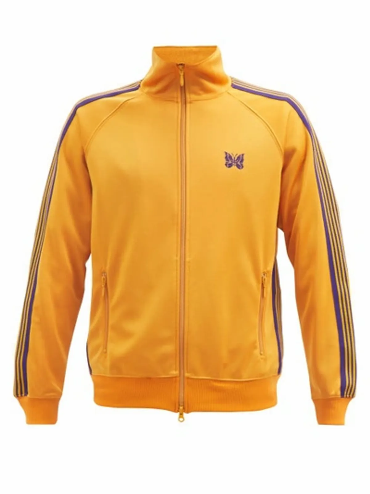 Needles Butterfly Embroidered Stripe Trim Yellow Track Jacket | WHAT’S ...